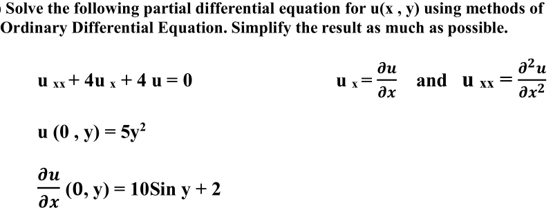Solved Solve the following partial differential equation for | Chegg.com
