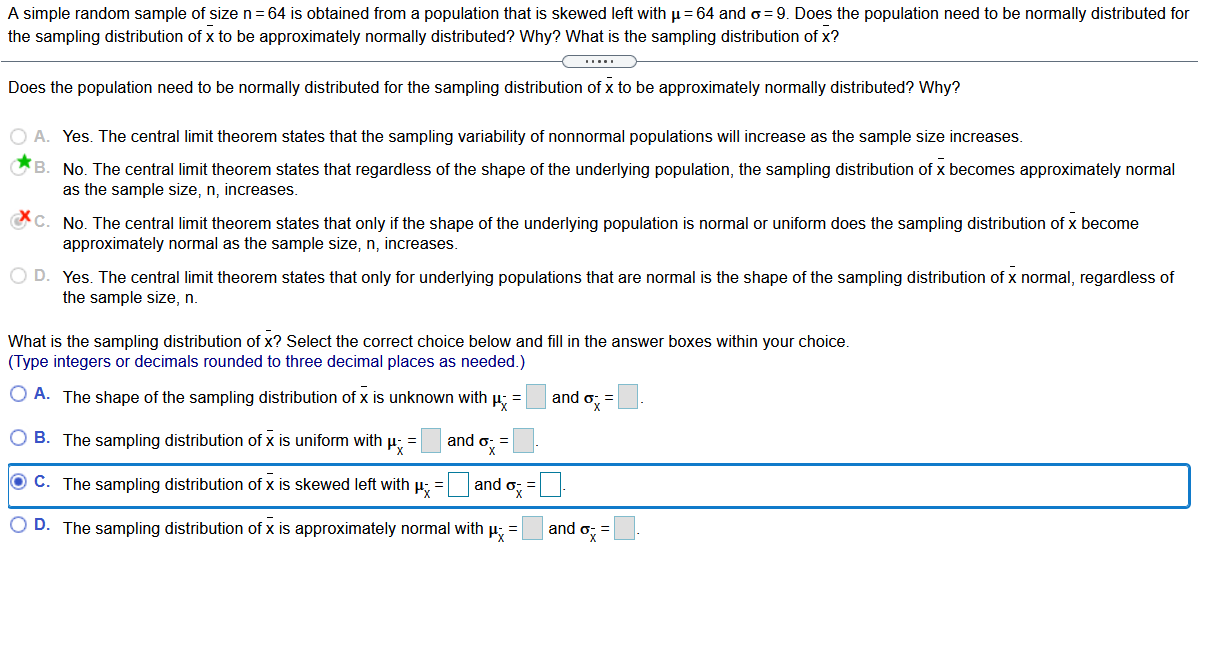 Solved A simple random sample of size n=64 is obtained from | Chegg.com
