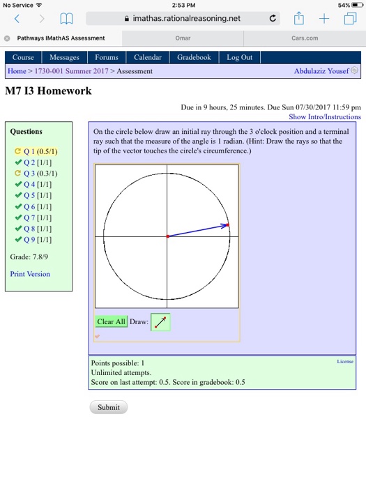 Solved On the circle below draw an initial ray through the 3 | Chegg.com
