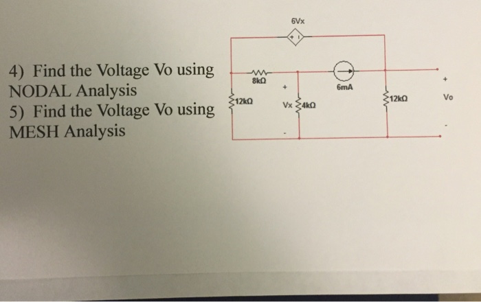 Solved Find the Voltage Vo using NODAL Analysis Find the | Chegg.com