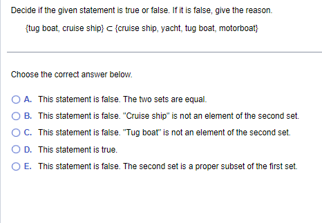 Solved Decide if the given statement is true or false. If it | Chegg.com