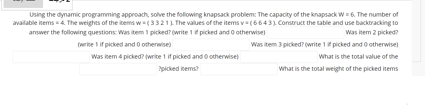 Solved Using the dynamic programming approach, solve the | Chegg.com