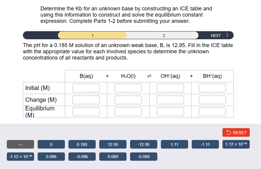 Solved Determine the Kb for an unknown base by constructing | Chegg.com