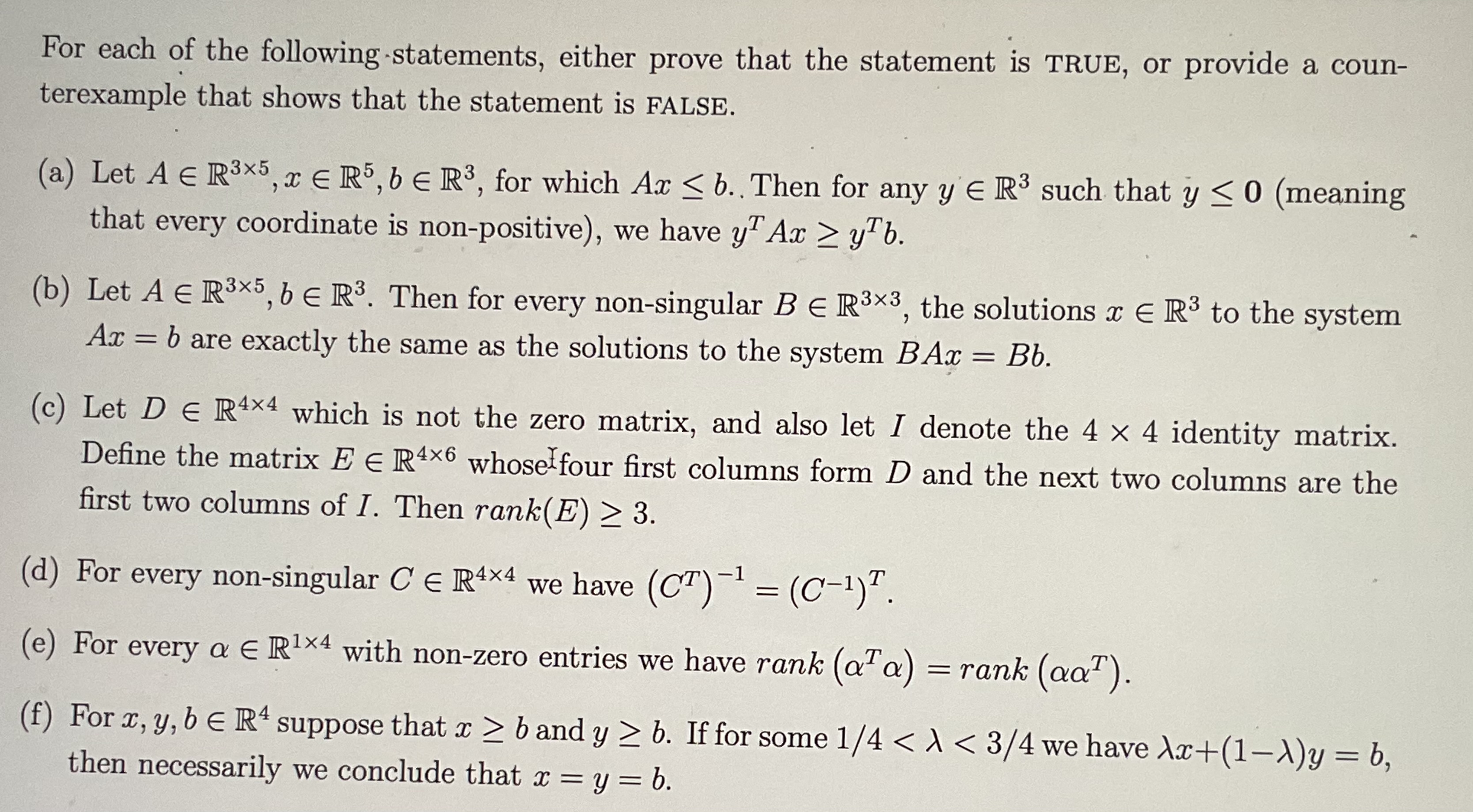 Solved For each of the following statements, either prove | Chegg.com