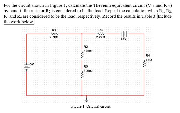 Solved For the circuit shown in Figure 1, calculate the | Chegg.com