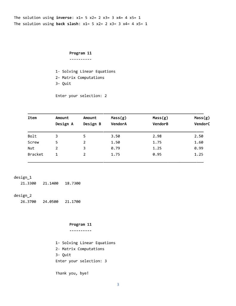 Main topics: Matrix Computations In this assignment, | Chegg.com