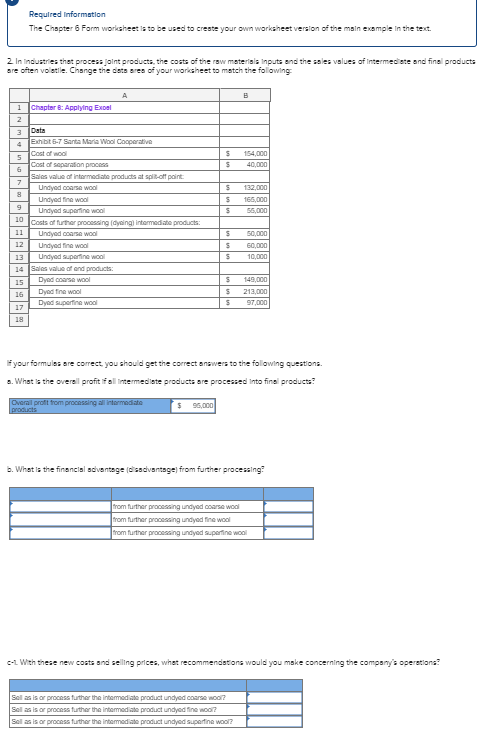 Solved Required information The Chapter 6 Form worksheet is | Chegg.com
