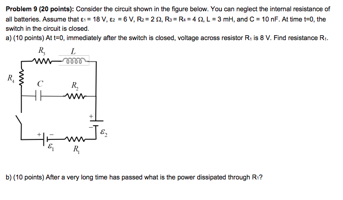 Solved Problem 9 (20 points): Consider the circuit shown in | Chegg.com