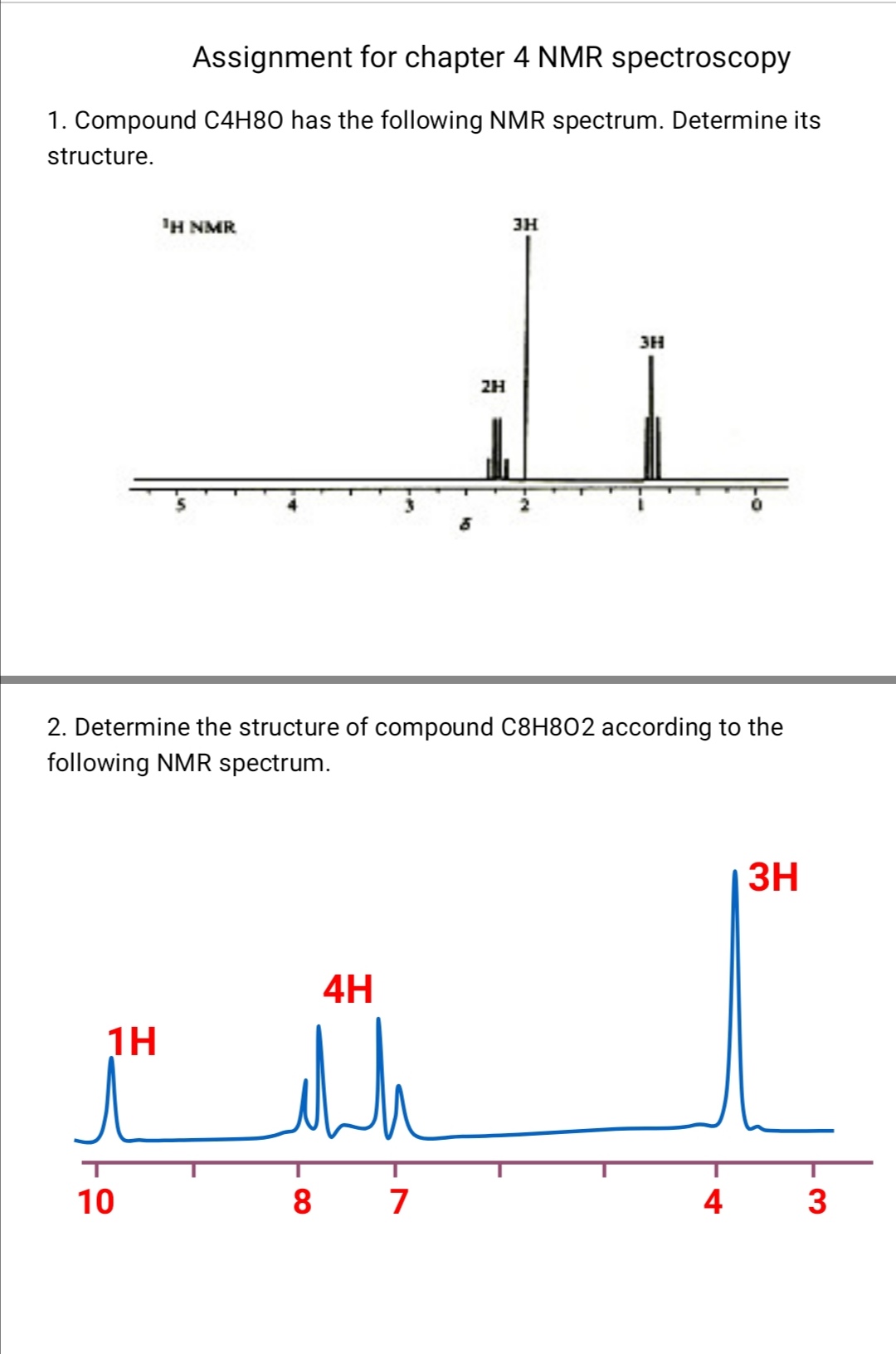 Solved Assignment for chapter 4 NMR spectroscopy 1. Compound | Chegg.com
