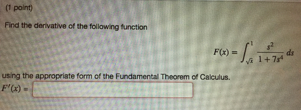 Solved Find the derivative of the following function using | Chegg.com