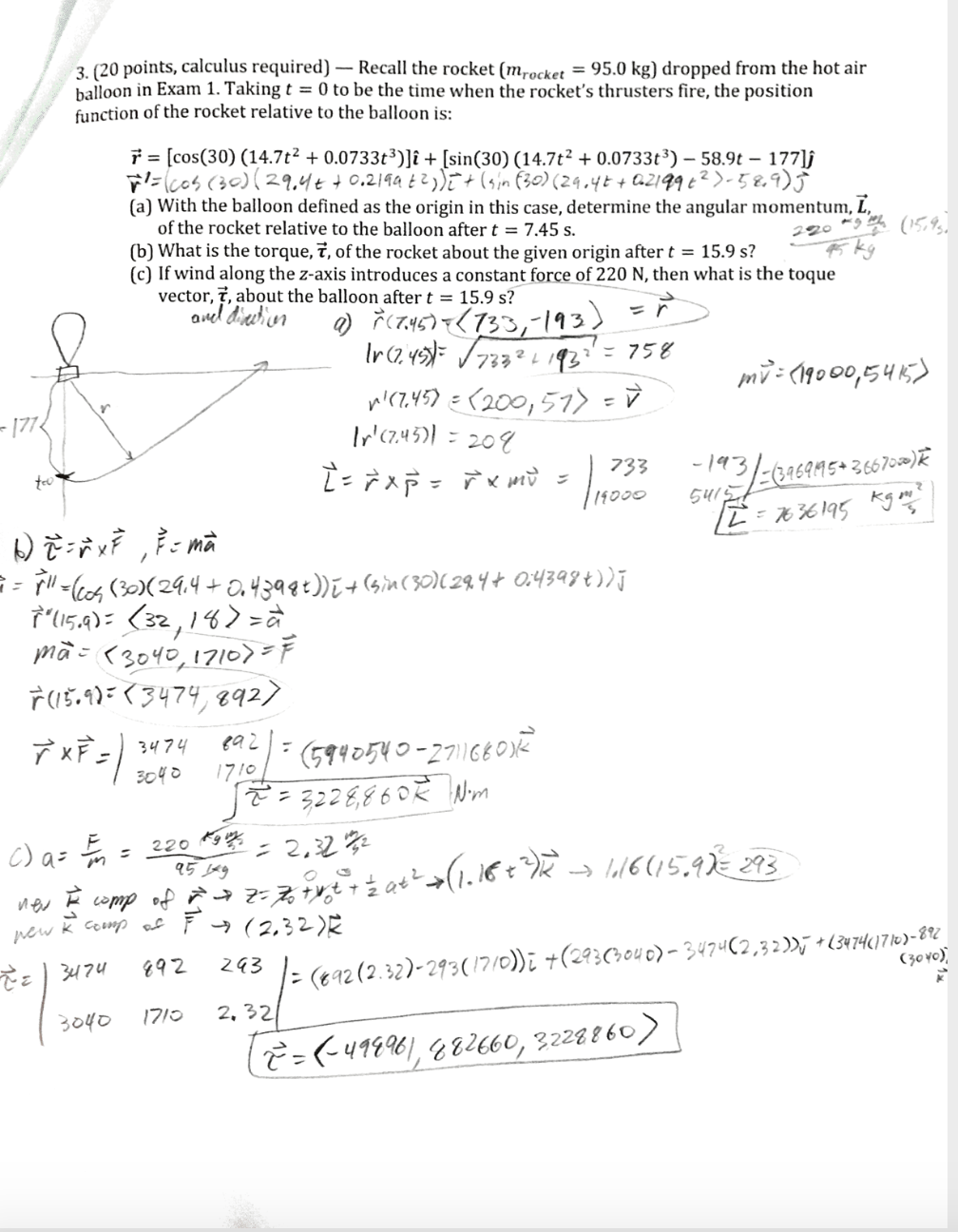 3. (20 points, calculus required) – Recall the rocket | Chegg.com