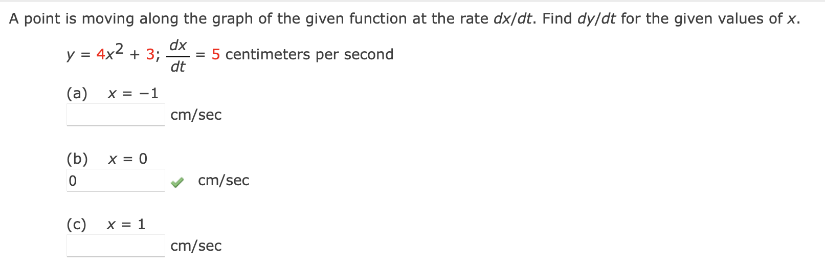 Solved A point is moving along the graph of the given | Chegg.com