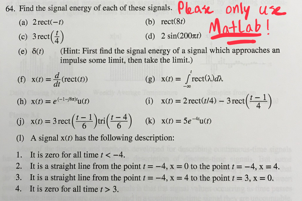 Solved phan only 0 64. Find the signal energy of each of | Chegg.com
