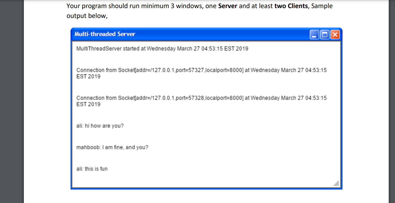 Solved Write a program using JAVAFX where single client and | Chegg.com