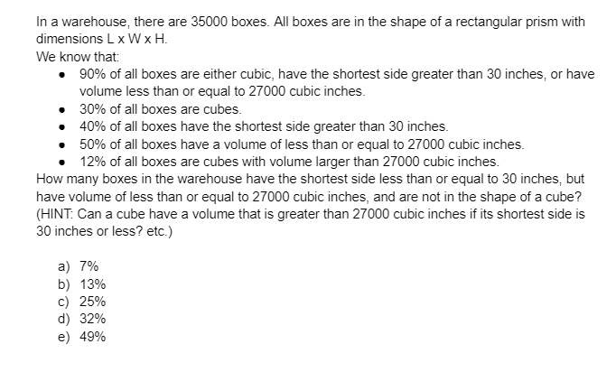 Solved In a warehouse, there are 35000 ﻿boxes. All boxes are | Chegg.com