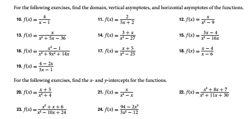 Solved For the following exercises, find the domain, | Chegg.com