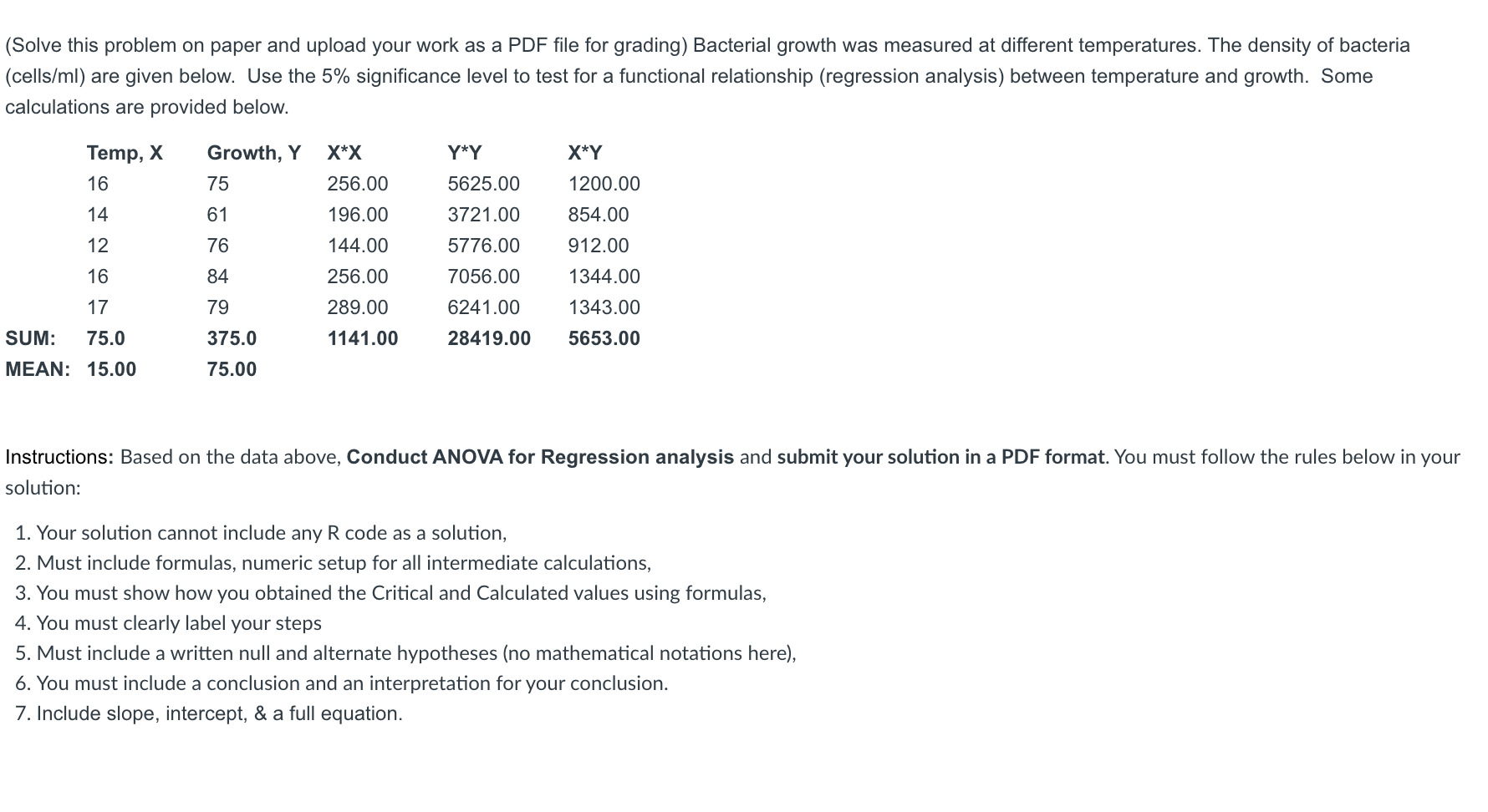 Solved (Solve this problem on paper and upload your work as | Chegg.com
