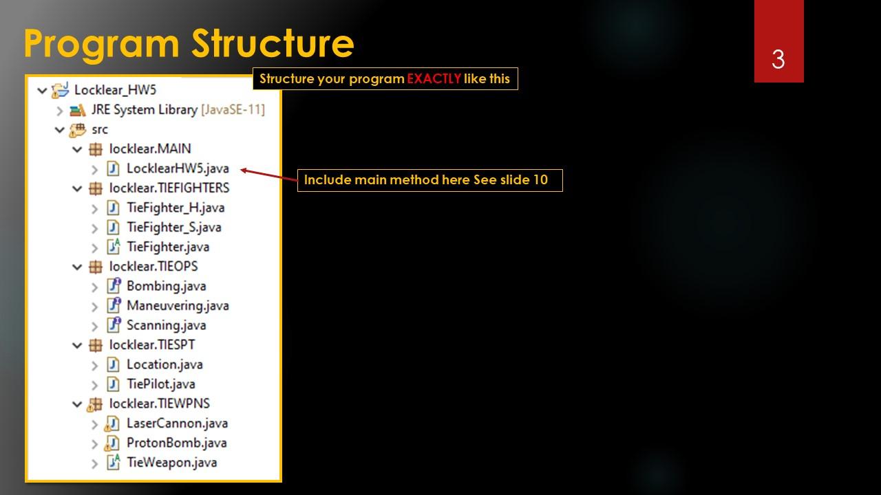 Solved Program Structure 3 Structure your program EXACTLY | Chegg.com