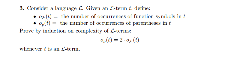 Solved 3. Consider a language L. Given an L-term | Chegg.com