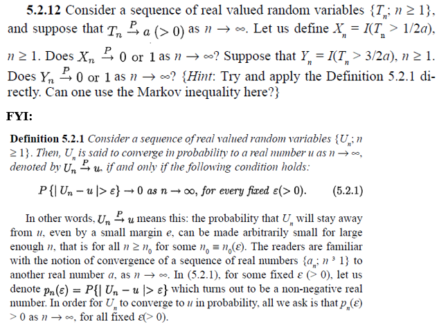 Solved 5.2.12 Consider a sequence of real valued random | Chegg.com