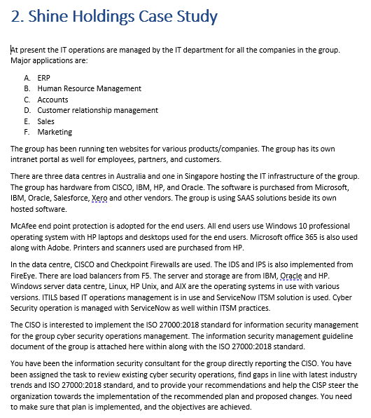 Solved Please refer the above Case Study and answer the | Chegg.com