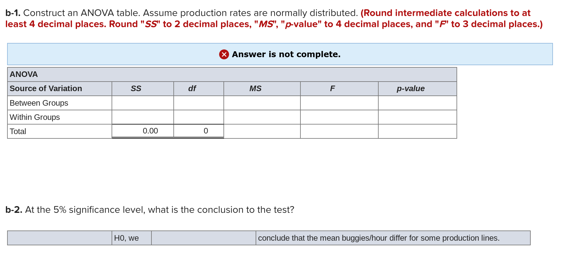 Solved b-2. At the 5% significance level, what is the | Chegg.com