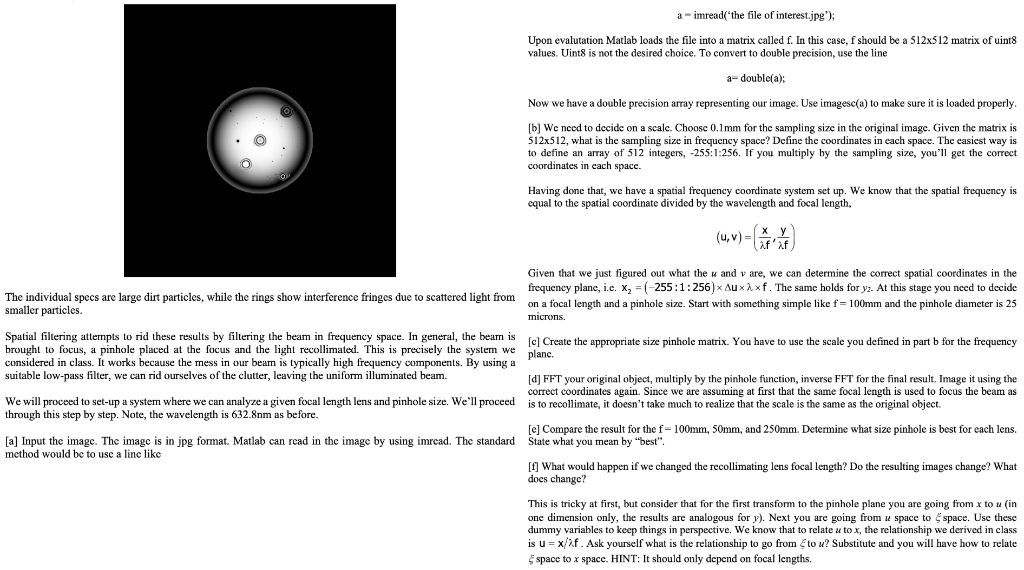 Solved a= imread( 'the file of interest.jpg'); Upon | Chegg.com