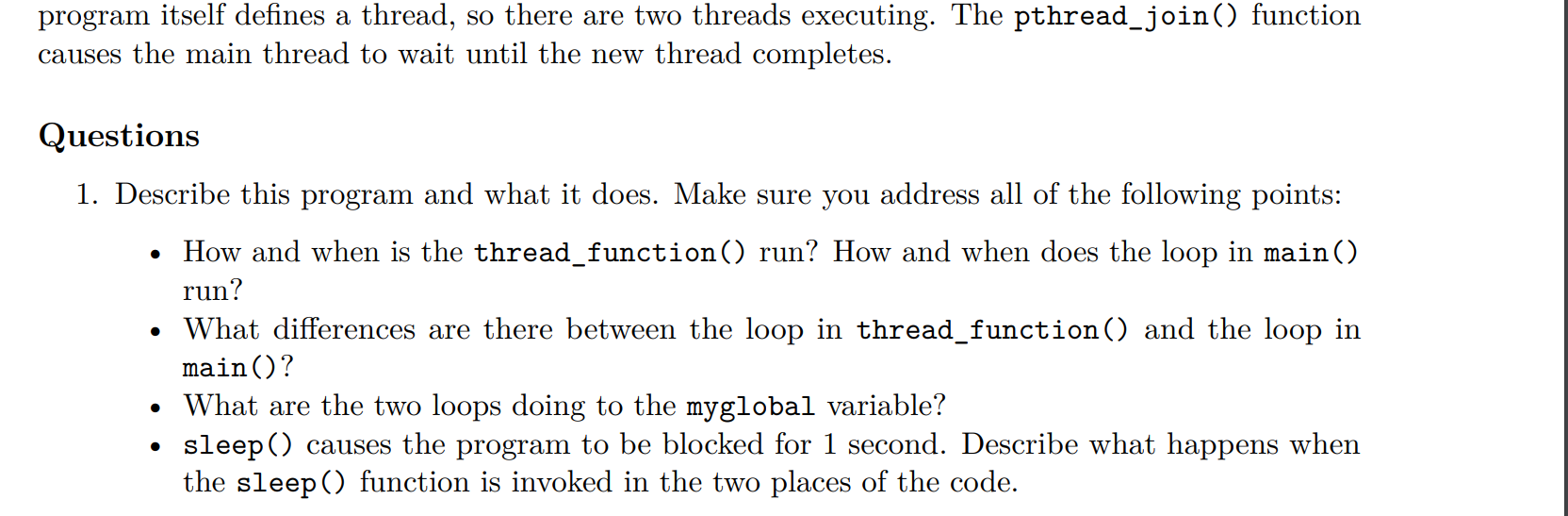 Solved Consider the following code using the POSIX Pthreads | Chegg.com