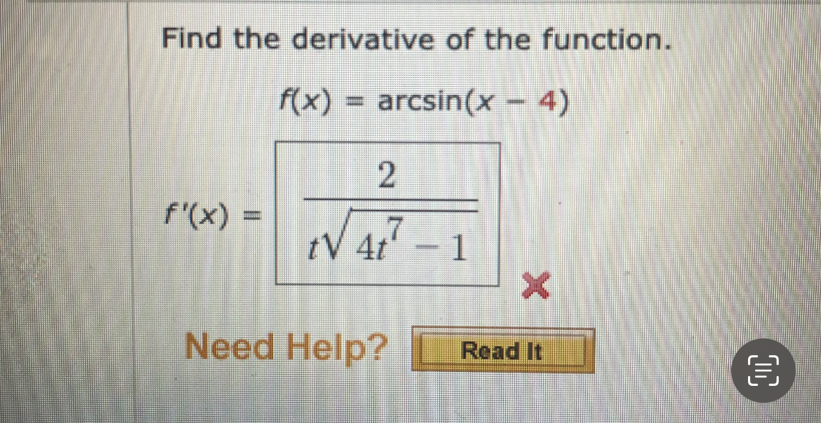 Solved Find the derivative of the function. | Chegg.com