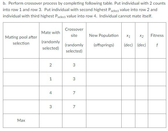 Consider Maximization Of Using Simple Genetic 