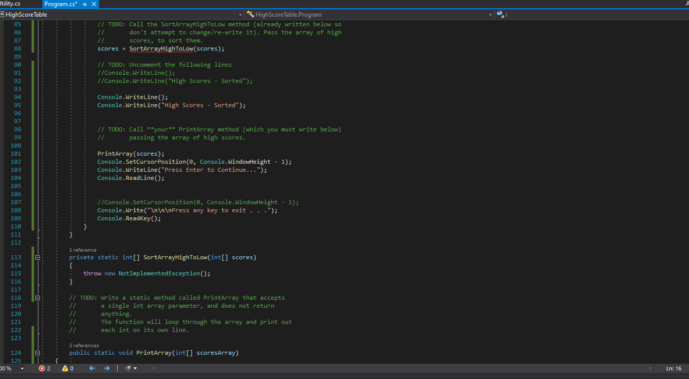 What is missing for my program to lose the errors and | Chegg.com