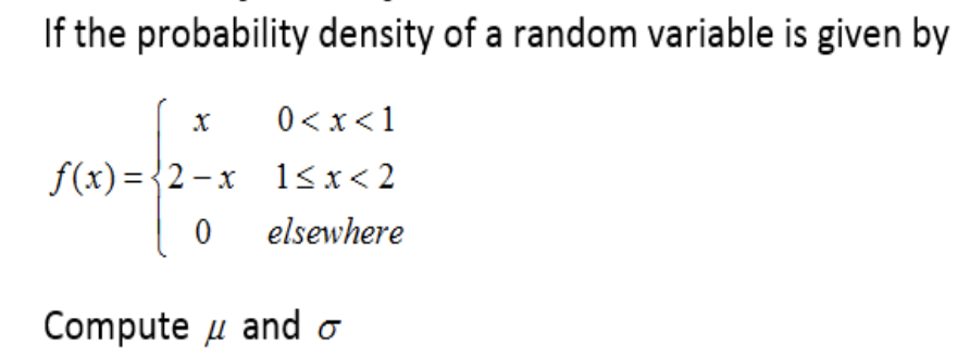 Solved If the probability density of a random variable is | Chegg.com