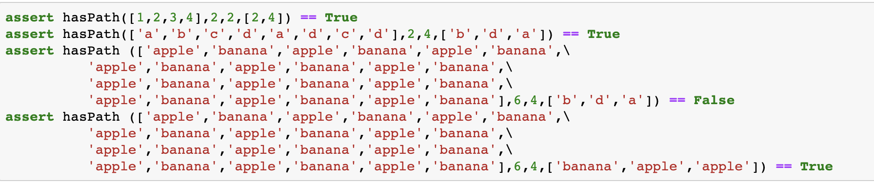 Solved Write a function called hasPath that takes a list | Chegg.com