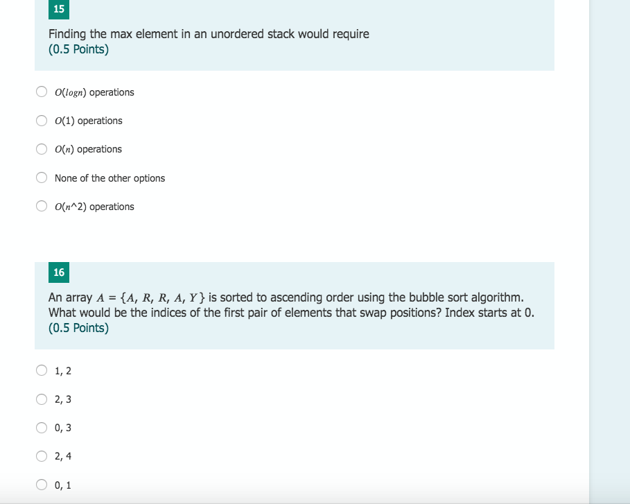 Solved 15 Finding the max element in an unordered stack | Chegg.com