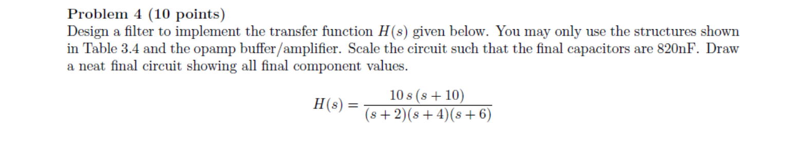 Solved Problem 3 (10 points) Given the asymptotic magnitude | Chegg.com