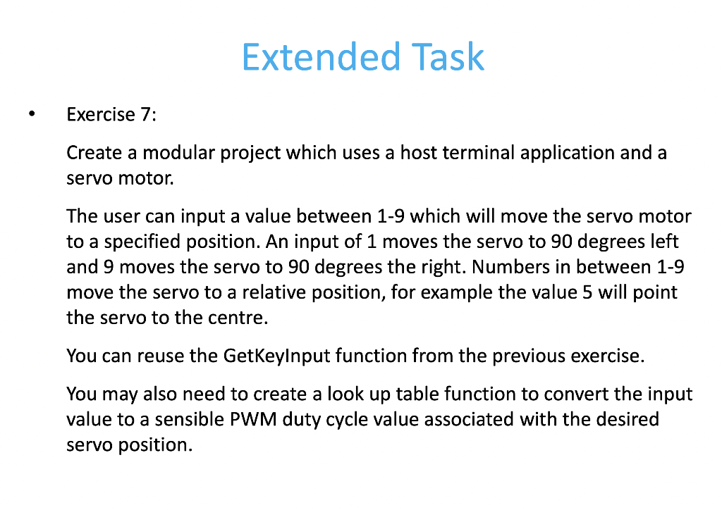 Solved Extended Task Exercise 7: Create a modular project | Chegg.com