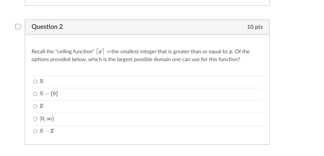 Solved Recall the "ceiling function" ⌈x⌉= the smallest | Chegg.com