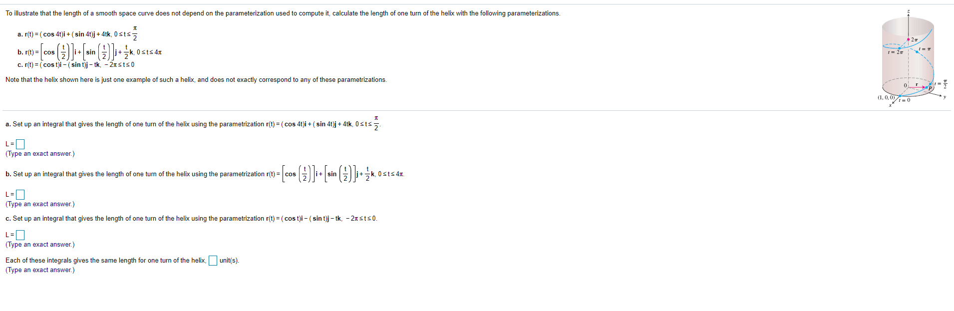 Solved To illustrate that the length of a smooth space curve | Chegg.com