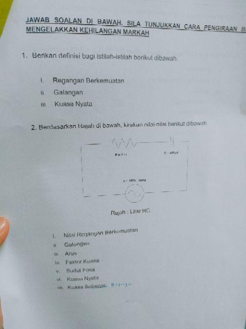 JAWAB SOALAN DI BAWAH. SILA TUNJUKKAN CARA PENGIRAAN | Chegg.com