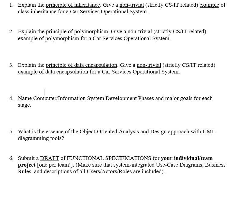 Solved Explain the principle of inheritance. Give a | Chegg.com