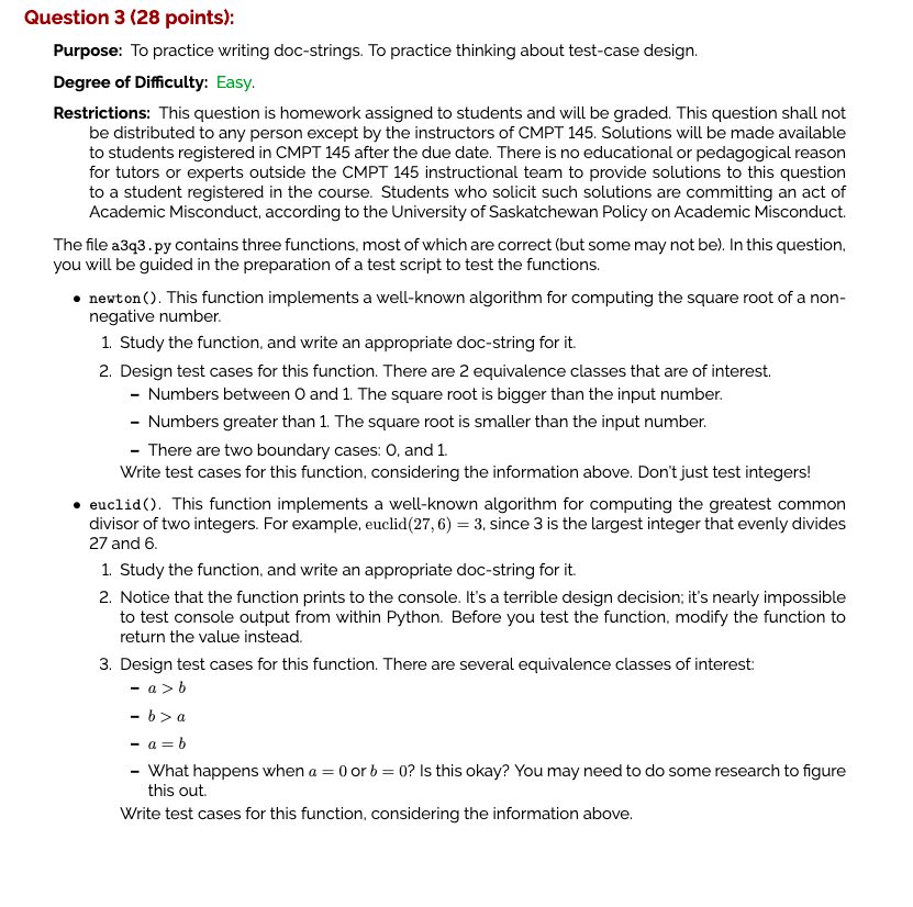 Solved Question 3 (28 points): Purpose: To practice writing | Chegg.com