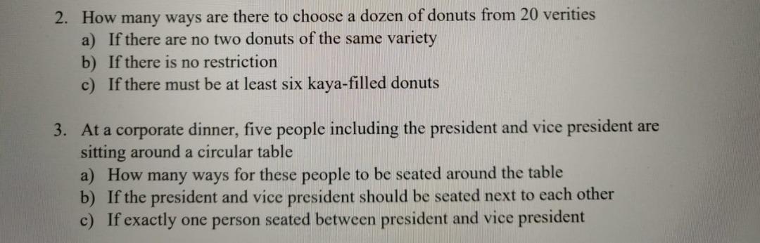 Solved 2. How many ways are there to choose a dozen of | Chegg.com