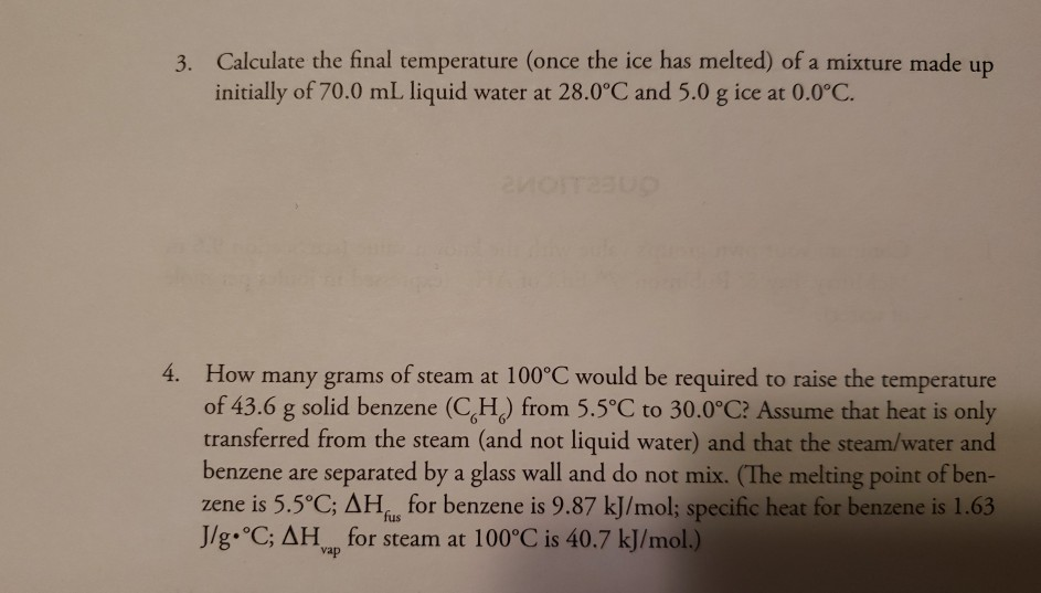 Solved Calculate the final temperature (once the ice has | Chegg.com