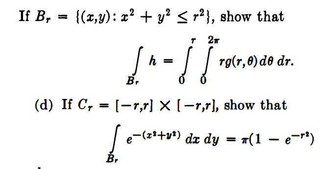 Solved If Br={(x,y):x2+y2≤r2}, show that | Chegg.com
