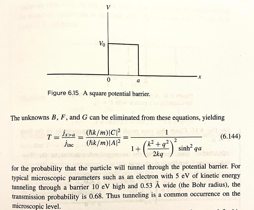 Problem (a) Consider the potential energy barrier in | Chegg.com