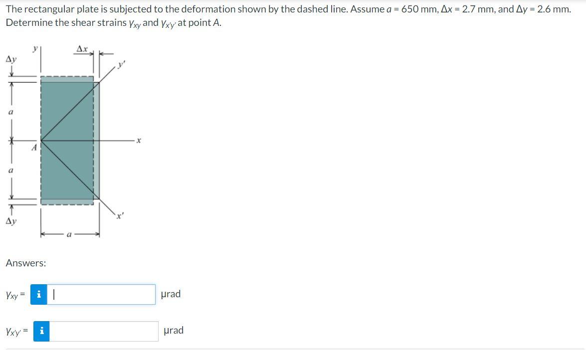Solved The rectangular plate is subjected to the deformation | Chegg.com