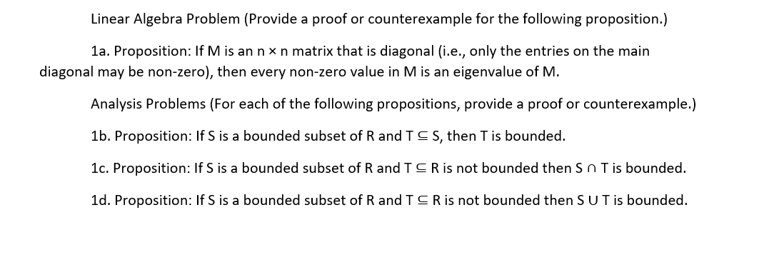 Solved Linear Algebra Problem (Provide a proof or | Chegg.com
