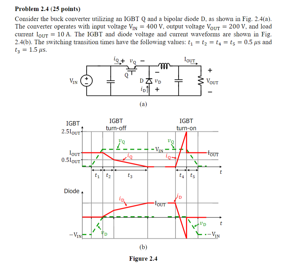 Solved Consider the buck converter utilizing an IGBT Q and a | Chegg.com