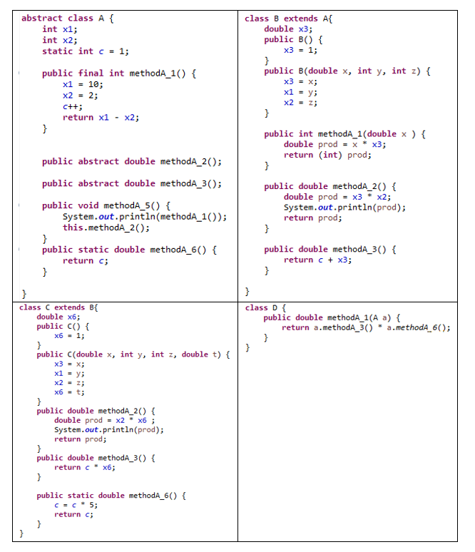 Solved A obj1 = new B(2.0, 8, 16); B obj2 = new B(5, 10, 3); | Chegg.com