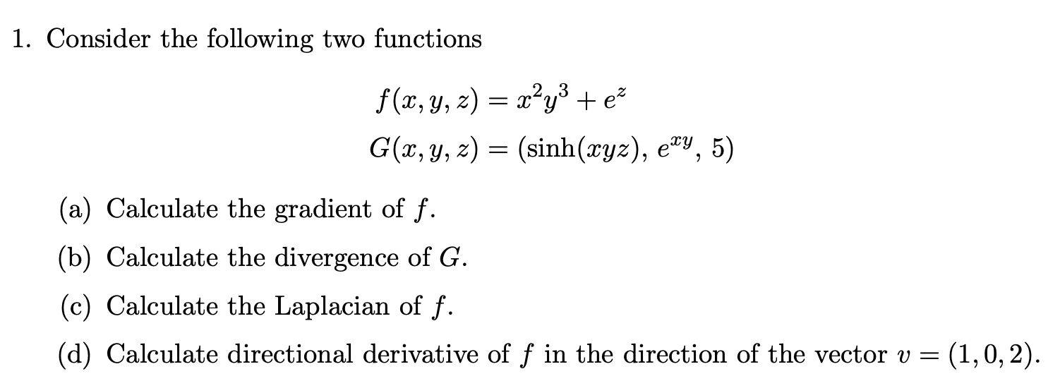 Solved 1. Consider the following two functions | Chegg.com